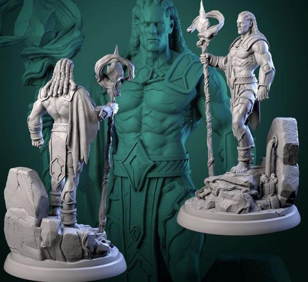 Earth Genasi Barbarian // Stone Fighter // Earthen Warrior // Dnd Mini ...
