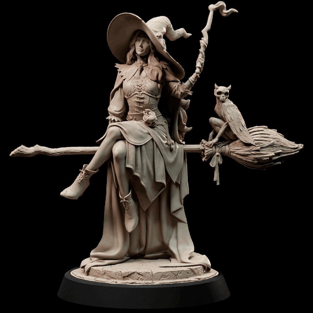 Warlock Witch Miniature, Dark Sorceress Spellcaster, Arcane Mage ...