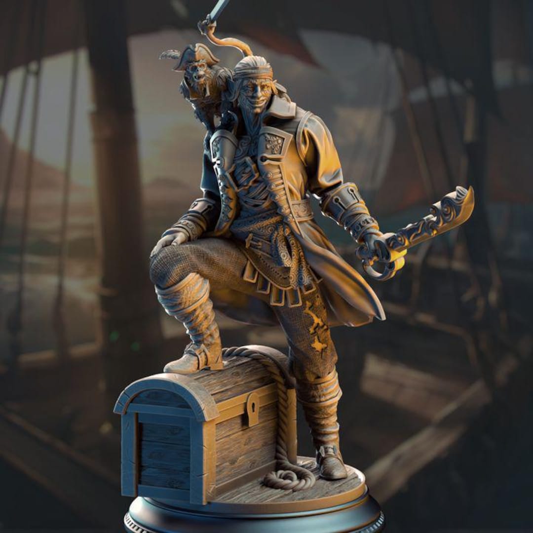 Dnd Pirate With Monkey Mini - Ship Scoundrel Minion - Monkey Companion ...