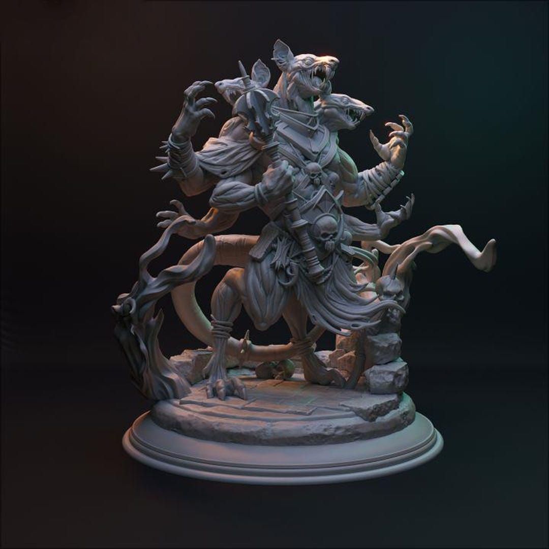 Rat Ettin // Vermin Abomination // Mouse Lich // Dnd Mini // Miniatures ...