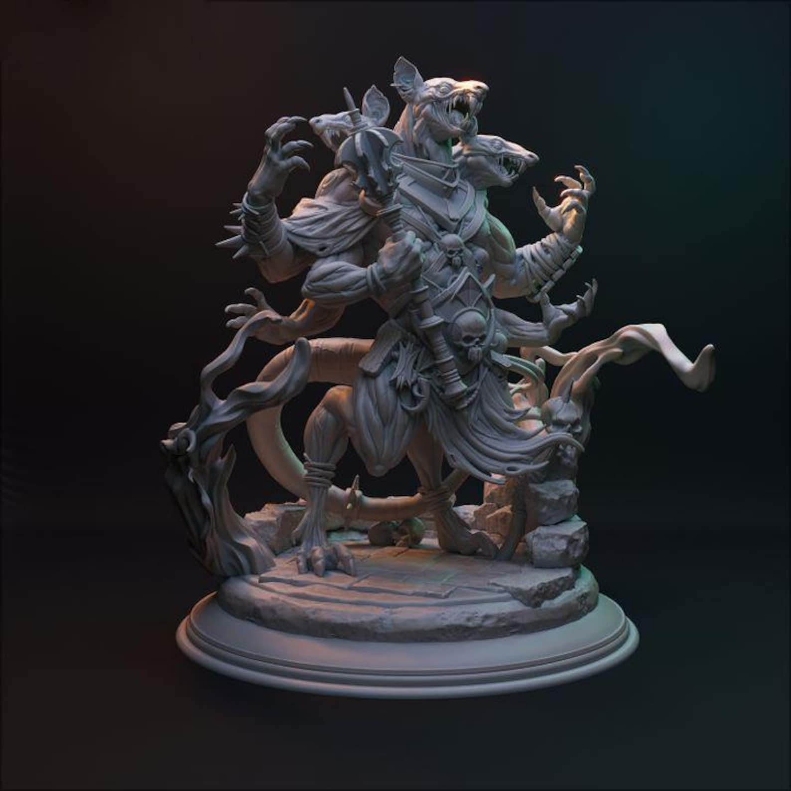 Rat Ettin // Vermin Abomination // Mouse Lich // Dnd Mini // Miniatures ...
