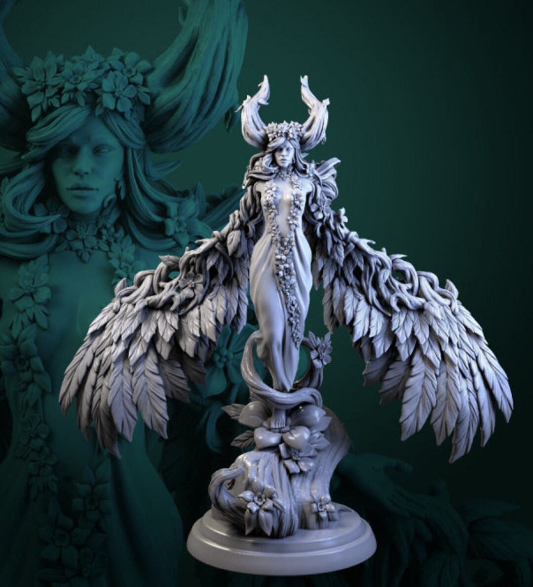 Harpy Queen // Birdfolk // Druid Aasimar // Dnd Mini - Etsy