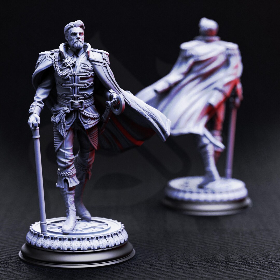 Dnd Vampire General Mini - D&D Dhampir Fighter 32mm - Elder Vampyr ...