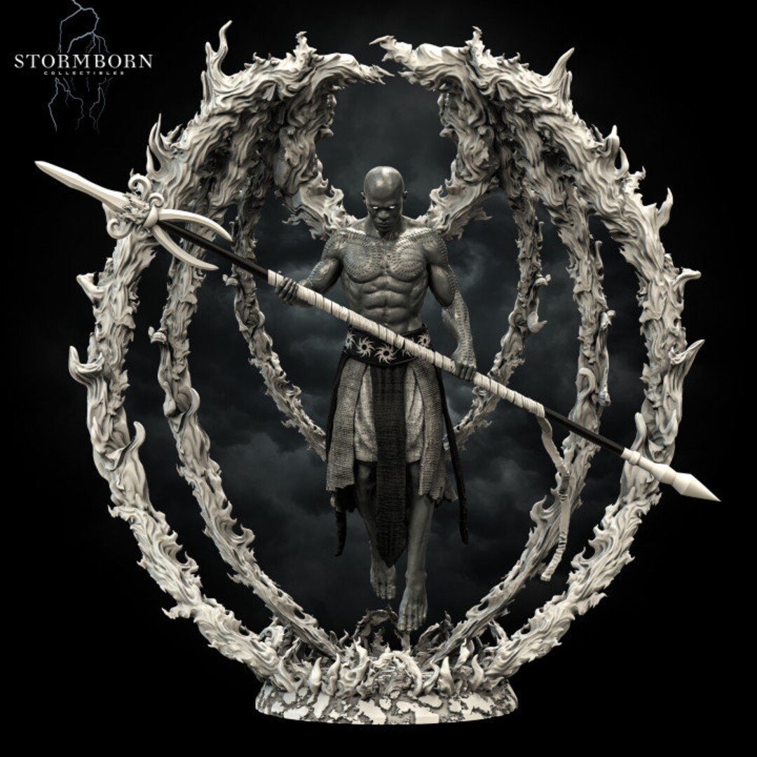 Firey Fallen Aasimar // Evil Celestial // Flaming Deva // Dnd Mini - Etsy