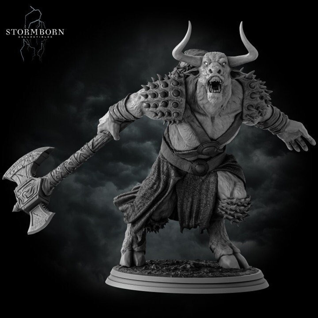 Minotaur Brute // Labyrinth Beast // Bull Man // Dnd Mini - Etsy