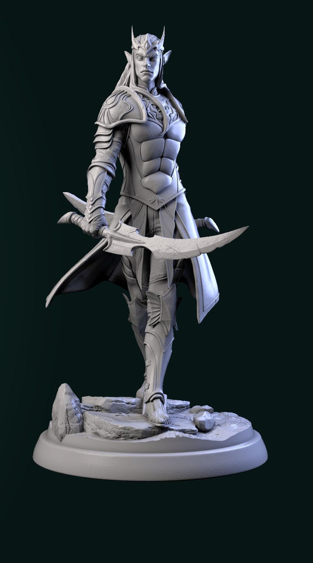 Male Elven Warrior // Elf Fighter // Elven Army // Dnd Mini - Etsy