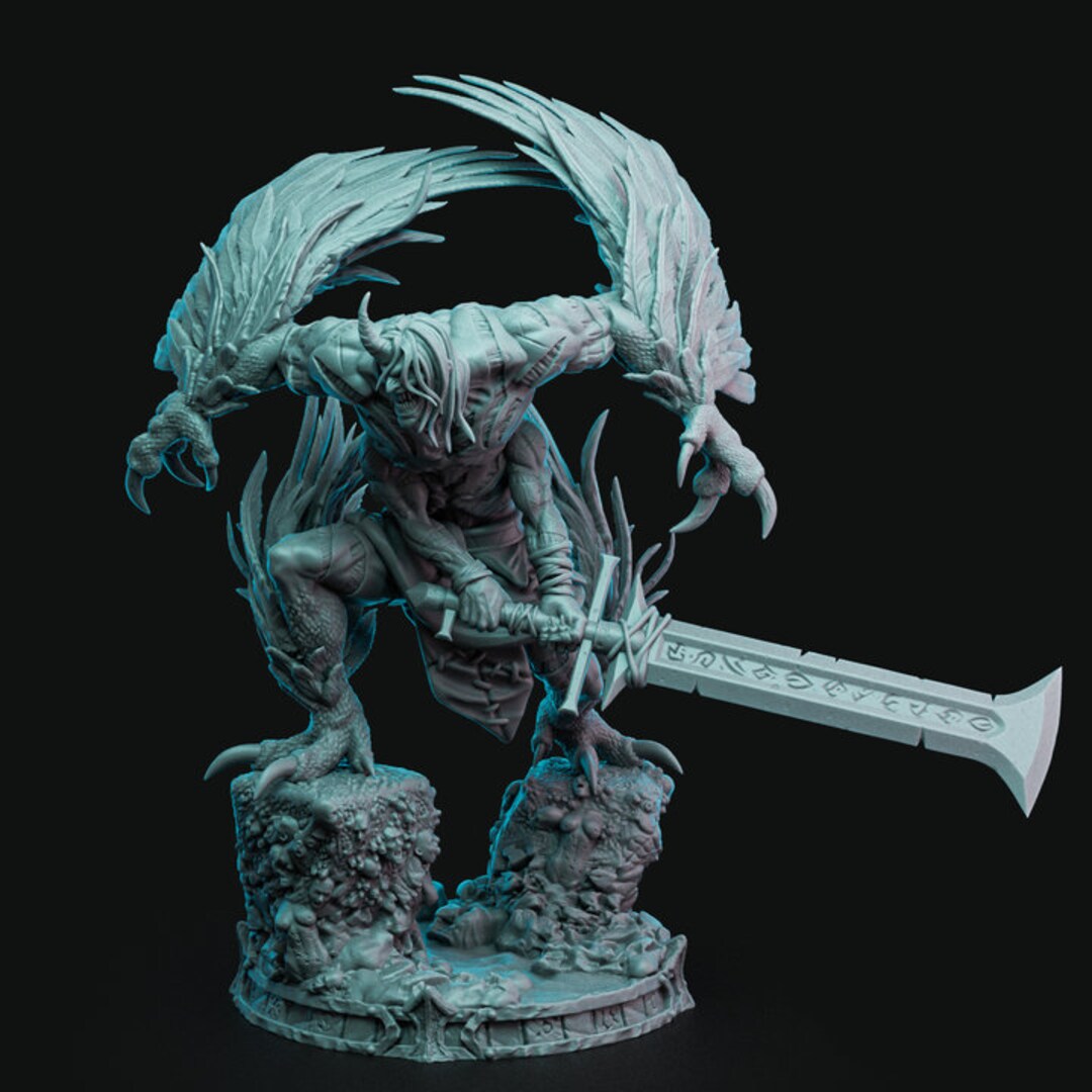 Harpy Demon // Talon Golem // Winged Giant // Dnd Mini - Etsy