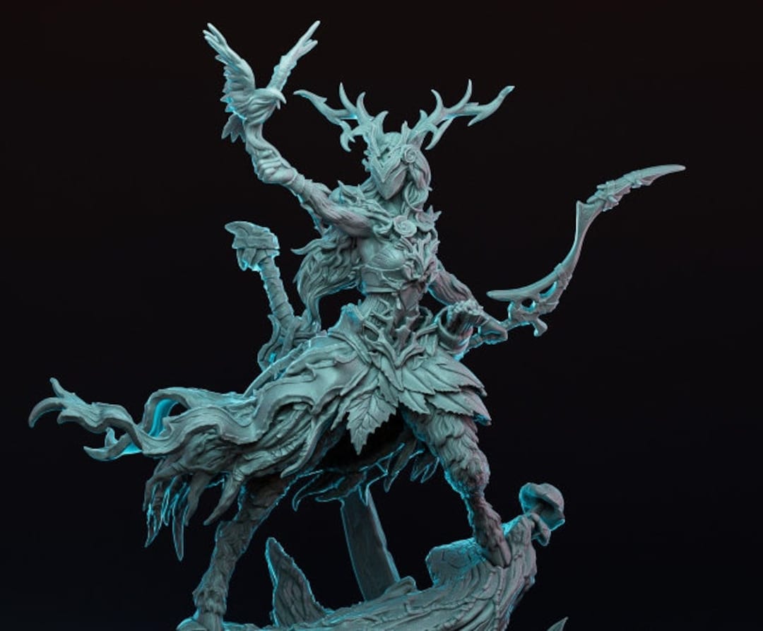 Faun Druid // Mythological Ranger // Forest Goddess // Dnd Mini - Etsy