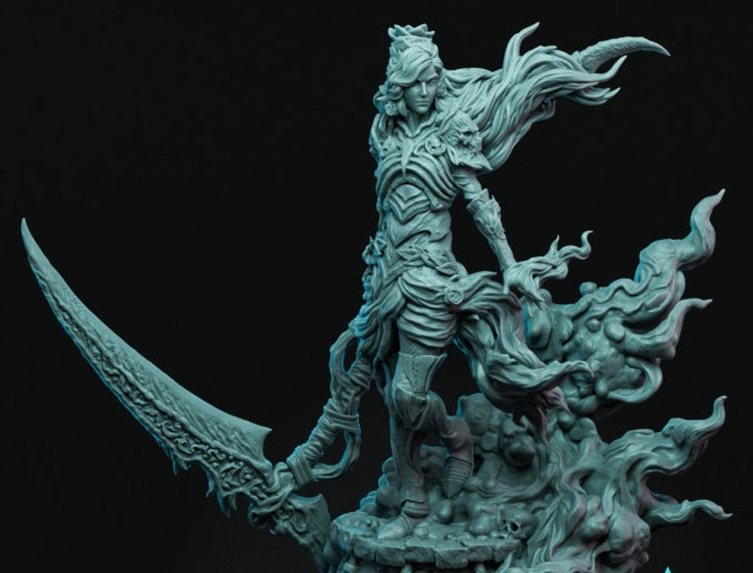 Scythe Witch // Death Warlock // Female Oathbreaker // Dnd Mini - Etsy