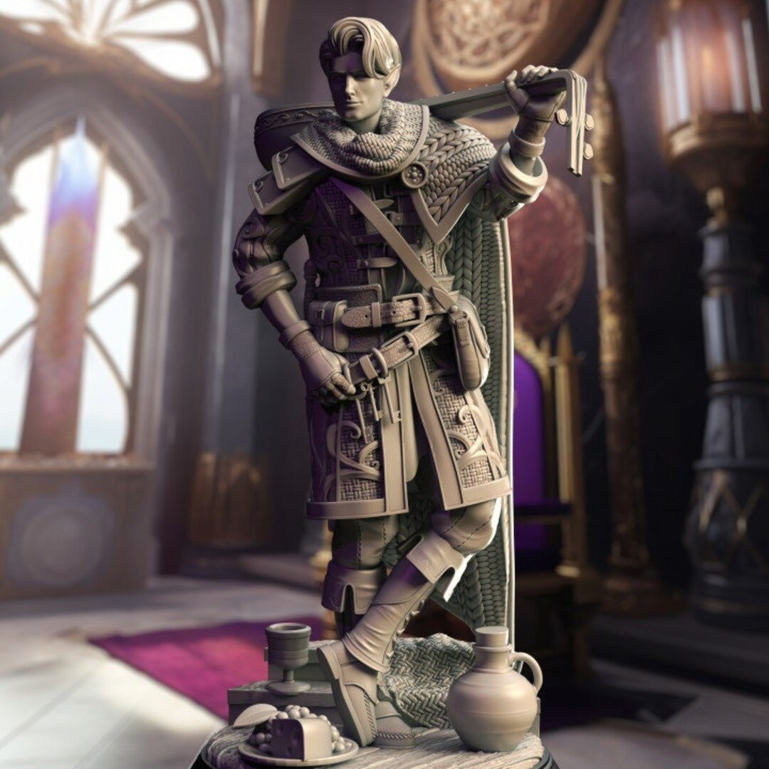 Male Half Elf Bard // Male Elven Musician // Rogue // Dnd Mini - Etsy