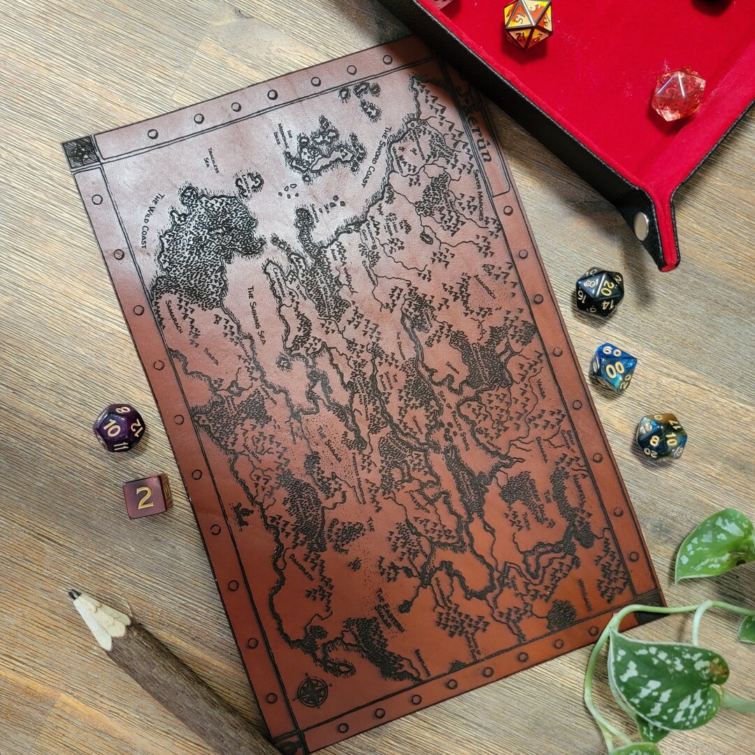 Dungeons and Dragons Leather Map of Faerun - Etsy