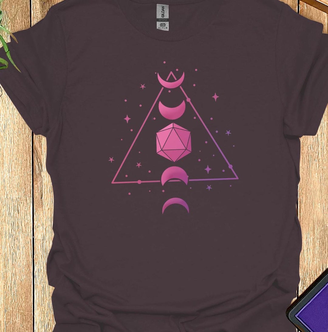 Mystic D20 Shirt - Celestial Dnd Tshirt - Moon and Stars Dnd T-shirt ...