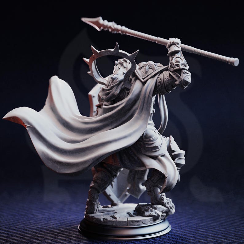 Leonin Paladin Miniature DND Lionfolk Warrior Spear Knight Tabletop RPG ...