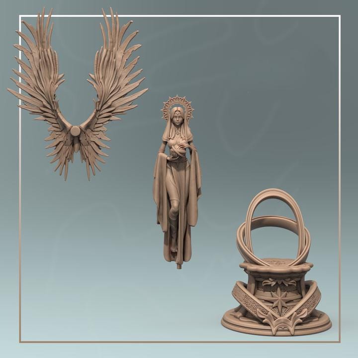 Aasimar Angel Miniature Female Celestial 32mm Tabletop RPG DND Divine ...