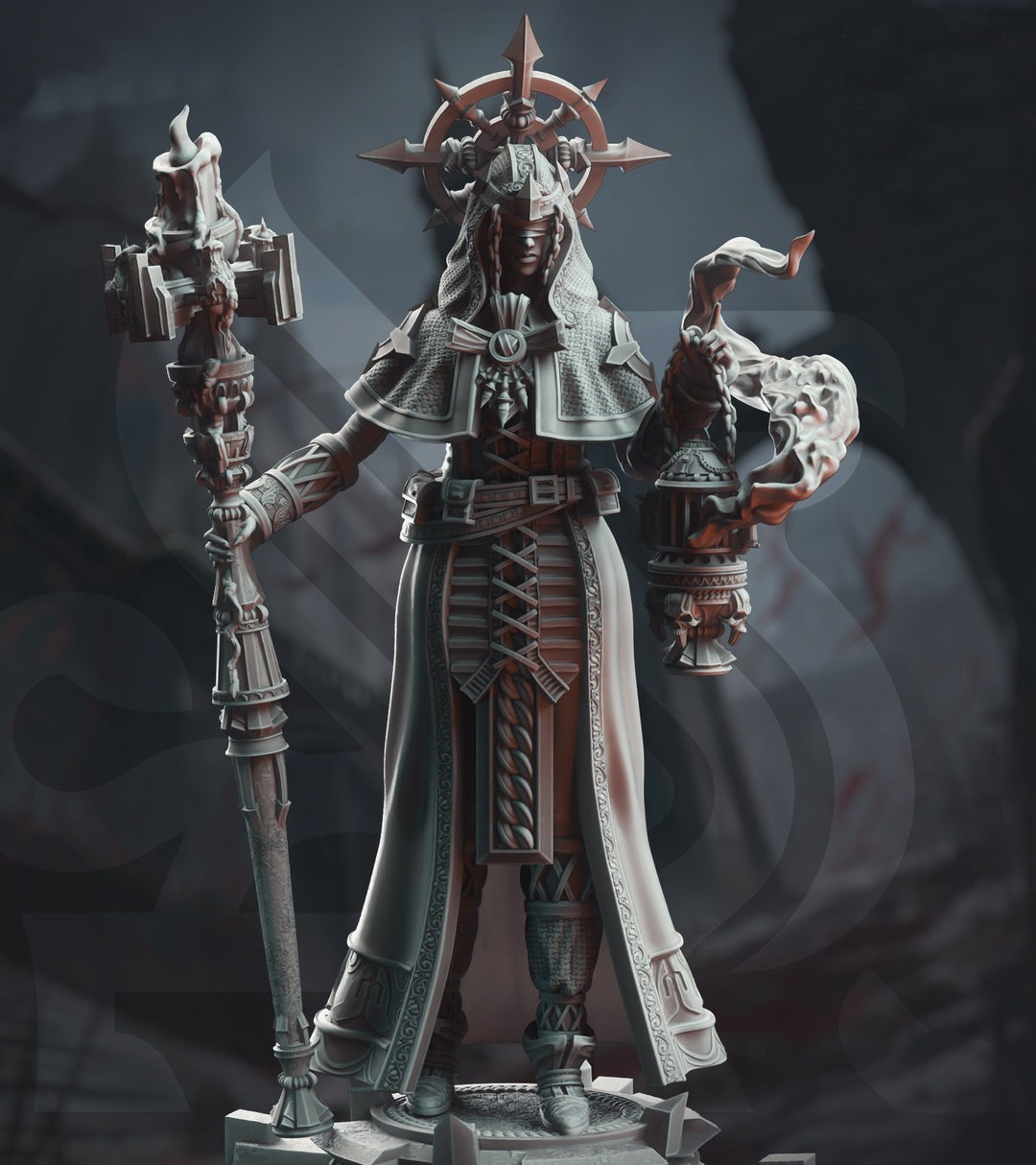 Blind Priest // Twilight Cleric // Underdark Guide // Dnd Mini - Etsy