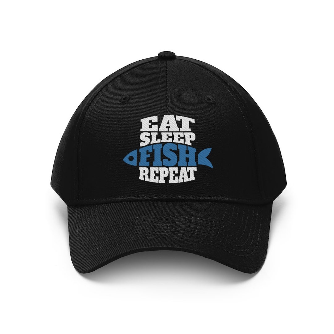 Eat Sleep Fish Repeat Embroidered Cap Baseball Cap Dad Hat - Etsy