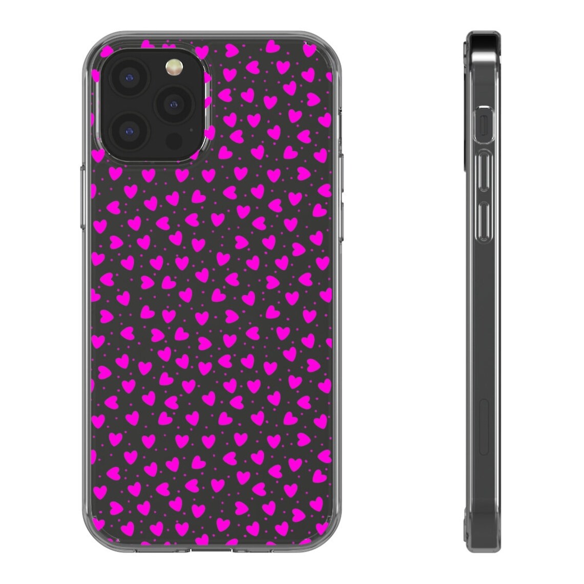 Hearts Clear Case Iphone 12 Case Iphone 12 Pro Max Case - Etsy