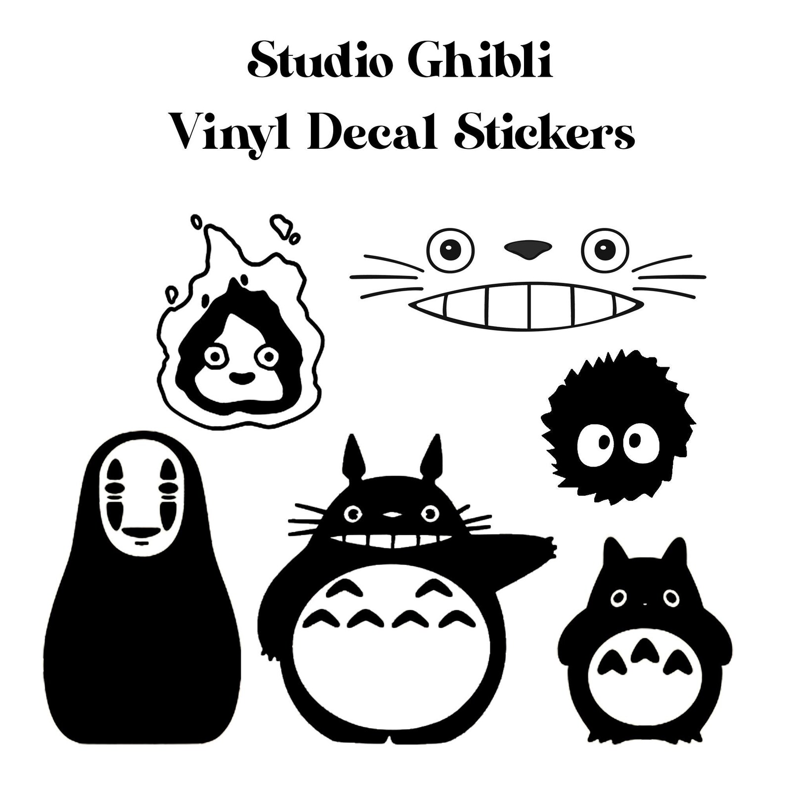 Studio Ghibli Die Cut Vinyl Decal Stickers Totoro Soot | Etsy