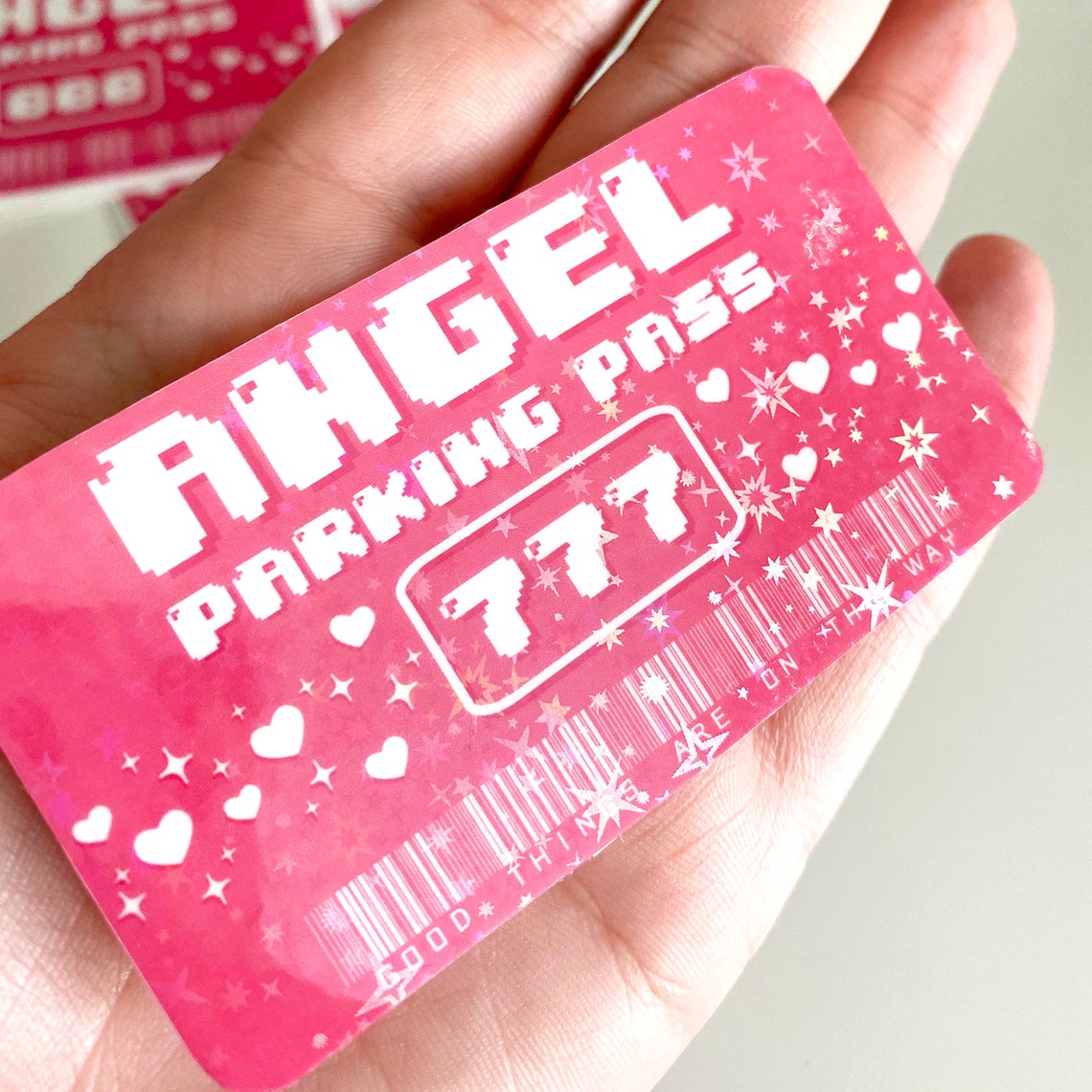 Holographic Angel Numbers Parking Pass Vinyl Decal Sticker - Etsy