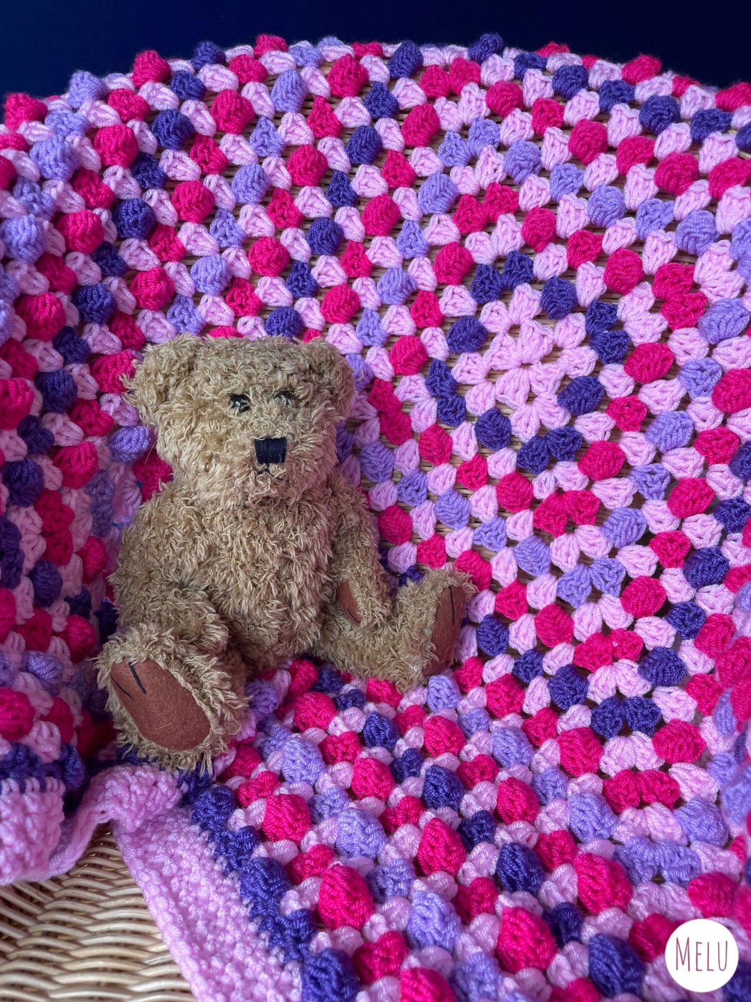 Bella’s Bobble Granny Square Blanket Pattern by Melu Crochet Modern ...
