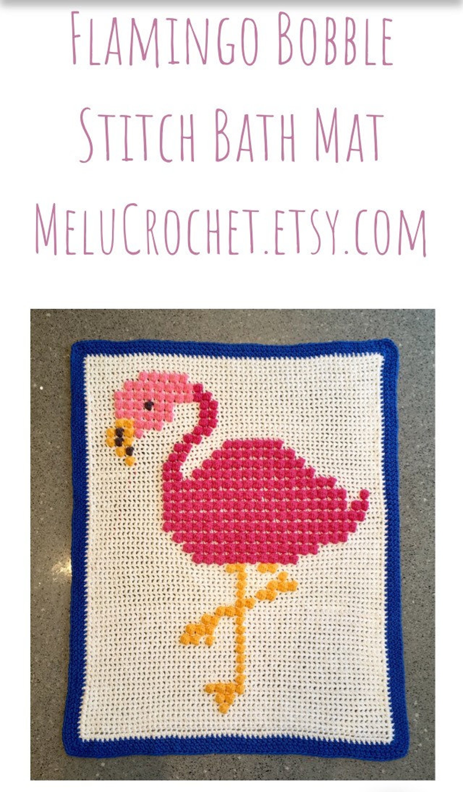 Flamingo Crochet Blanket / Bath Mat Bobble Stitch Pattern by | Etsy