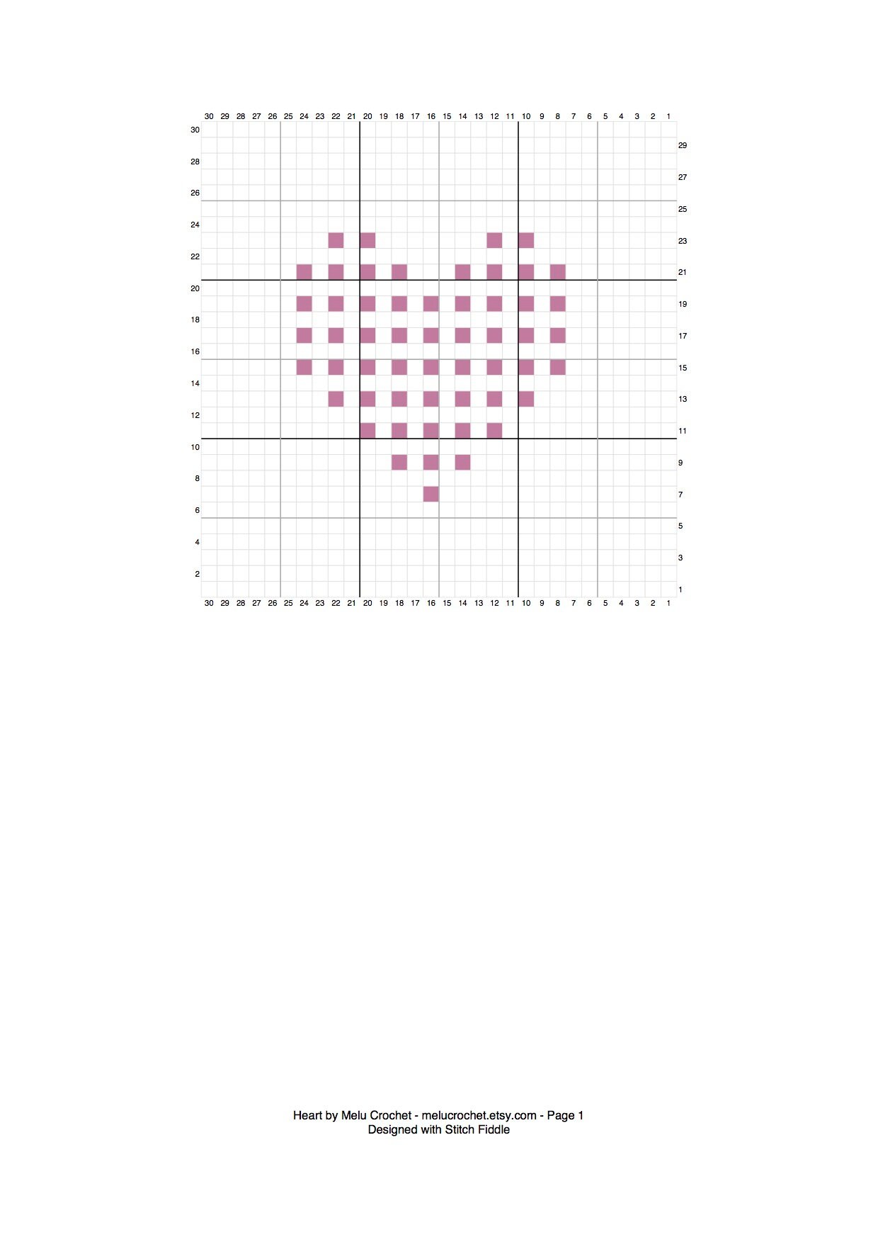 Modern Unicorn Motif Bobble Stitch Chart by Melu Crochet | Etsy