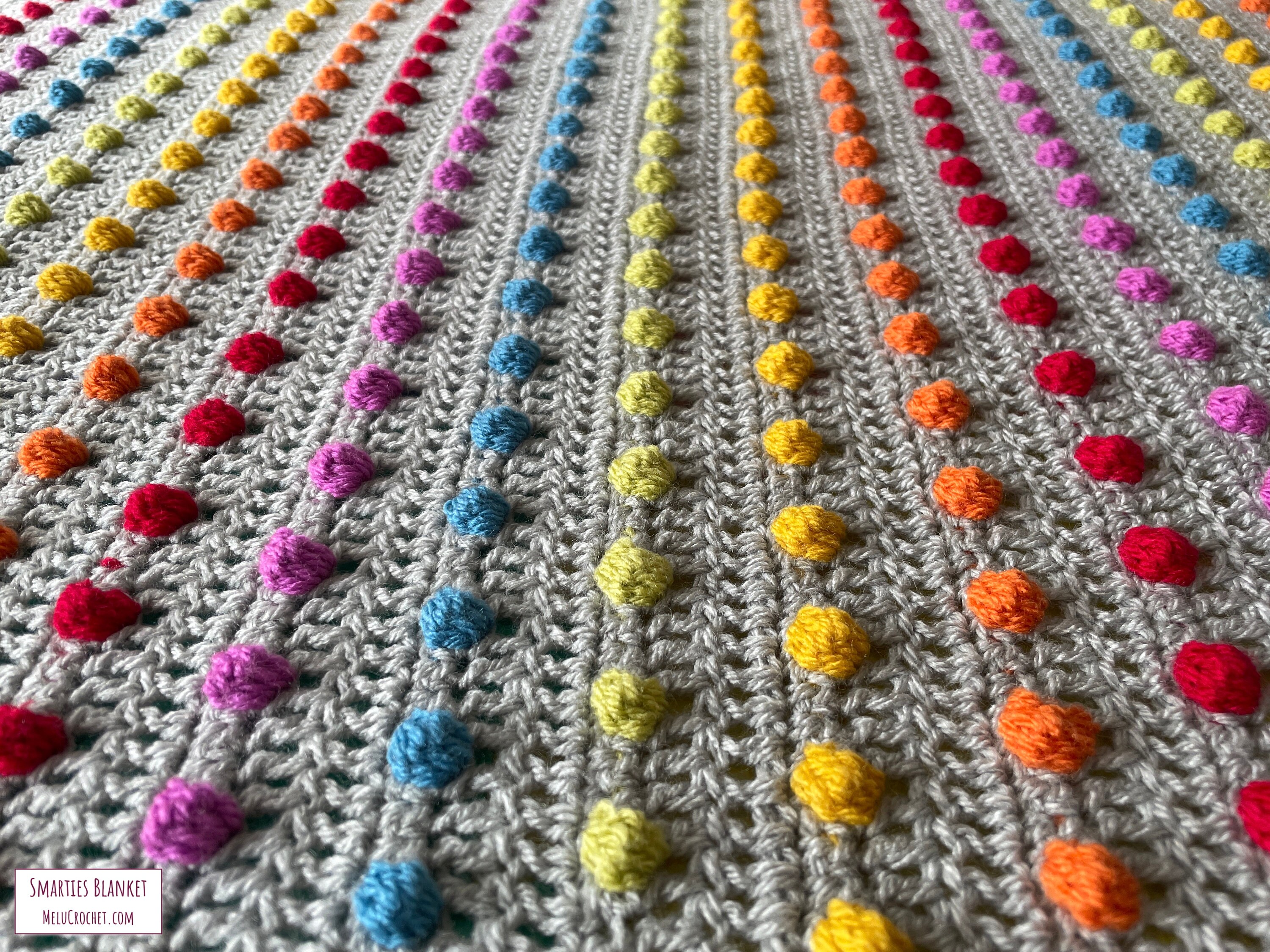 Smarties Bobble Blanket Pattern by Melu Crochet Rainbow Baby | Etsy UK