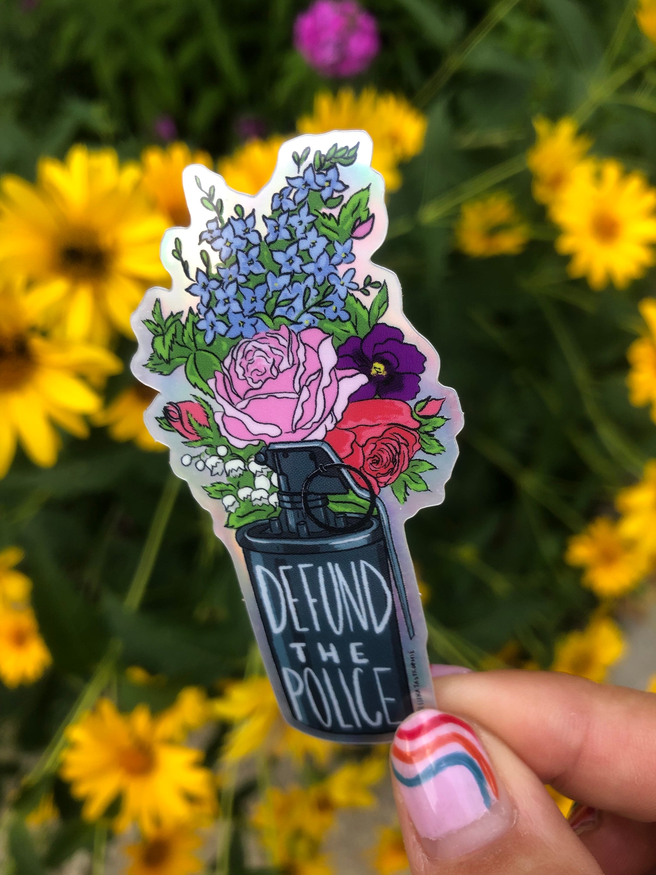 Defund the Police Hologram Sticker - Etsy