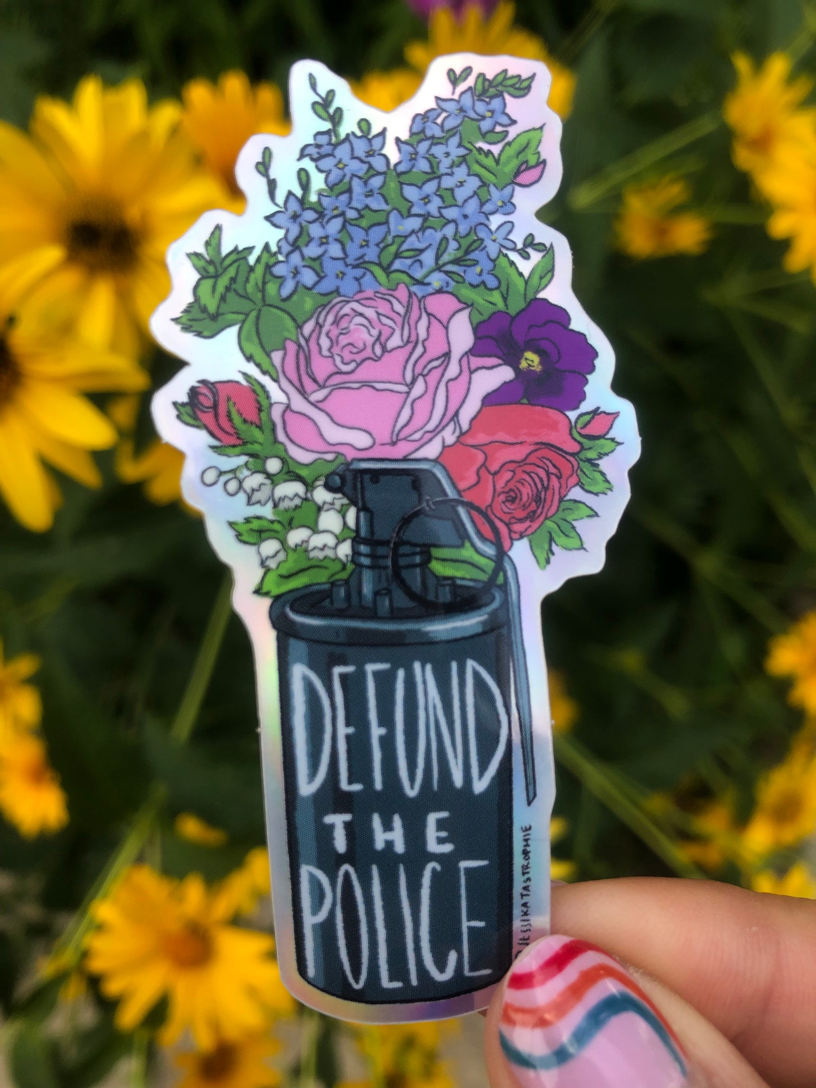 Defund the Police Hologram Sticker - Etsy