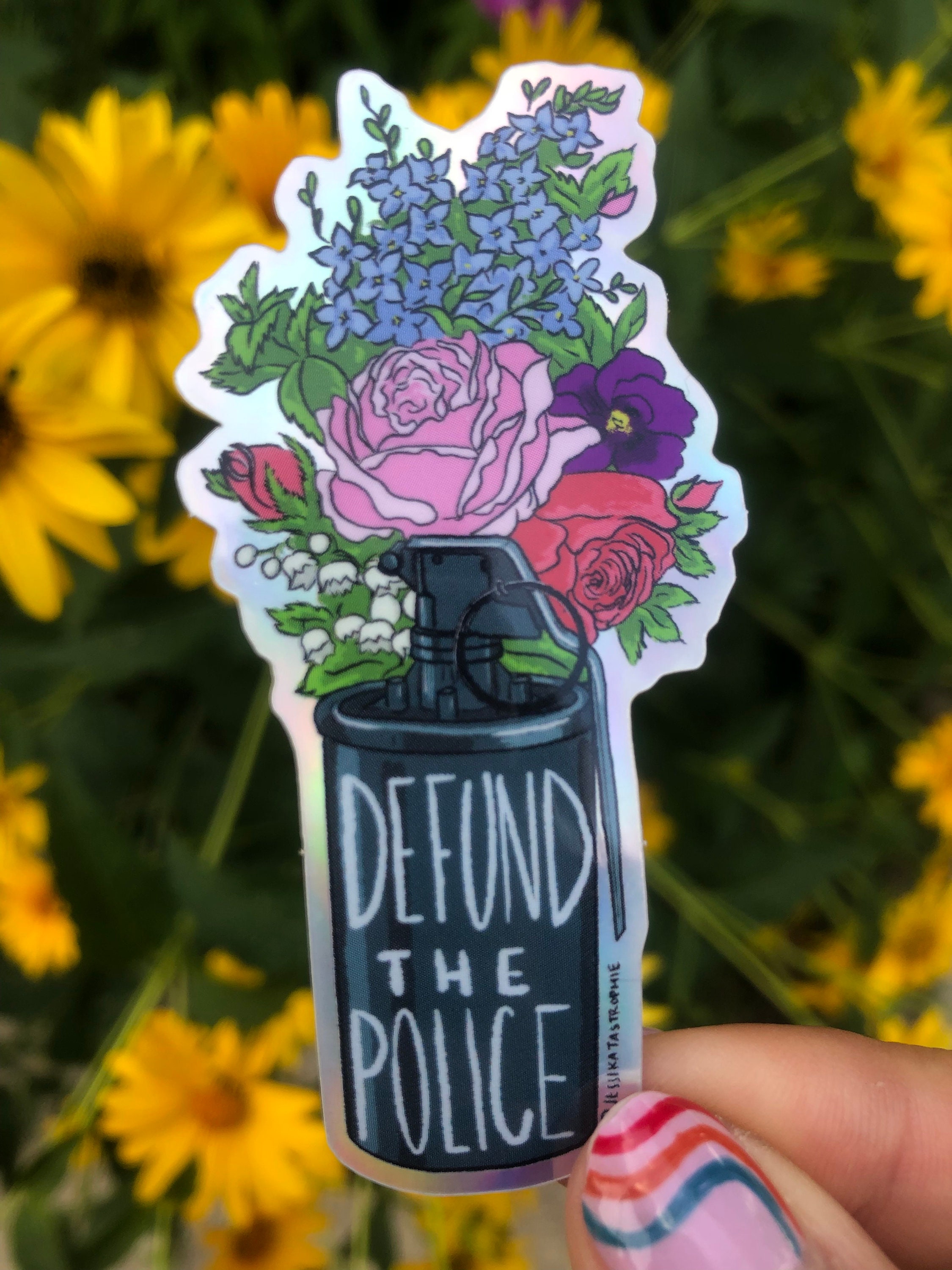 Defund the Police Hologram Sticker - Etsy