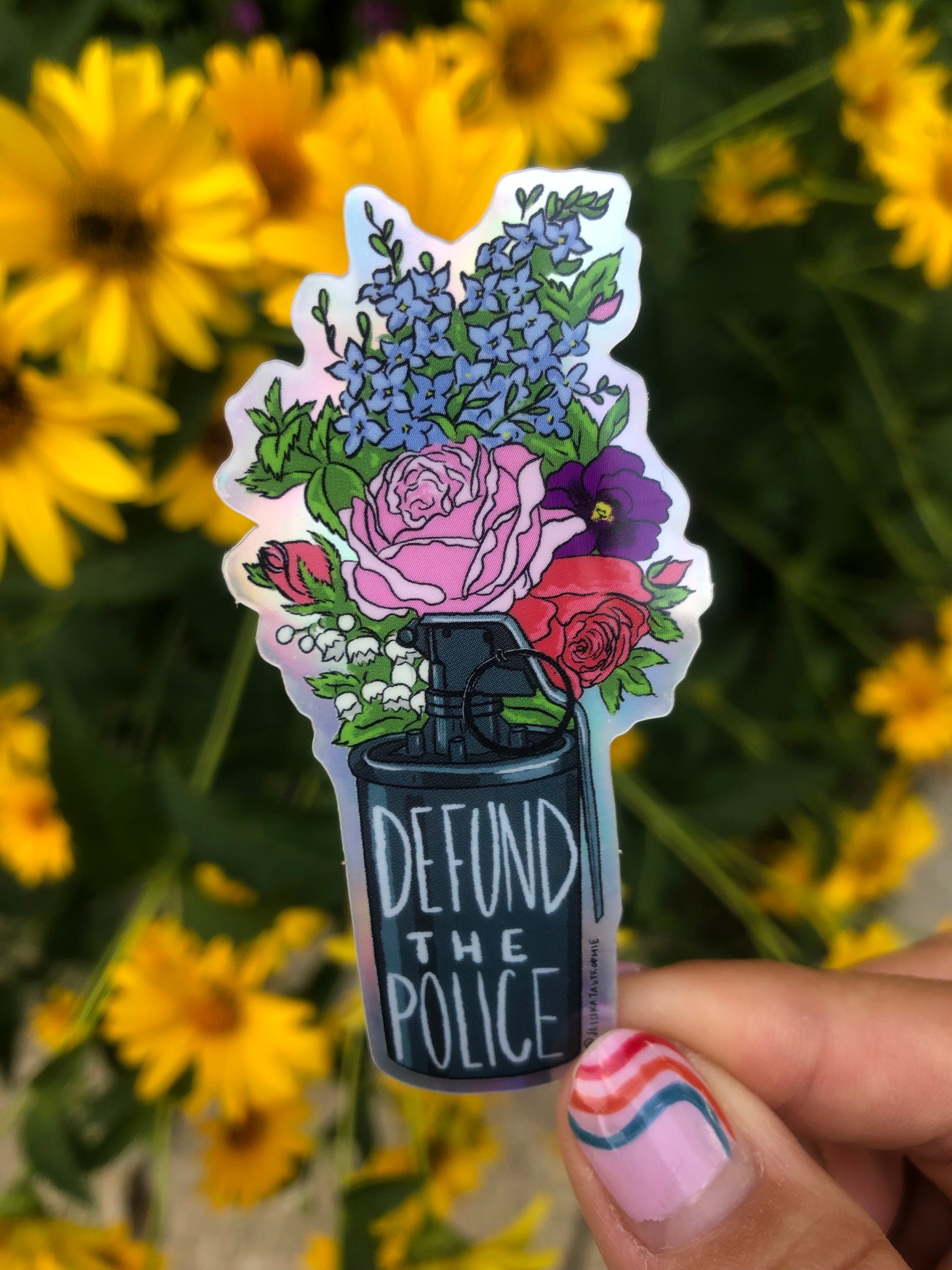 Defund the Police Hologram Sticker - Etsy