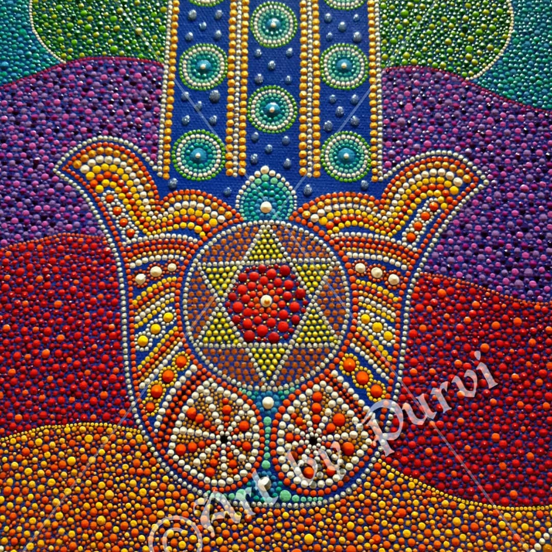 Hamsa Hand Paintinghamsa Hand Drawing Original Art Home Decor | Etsy