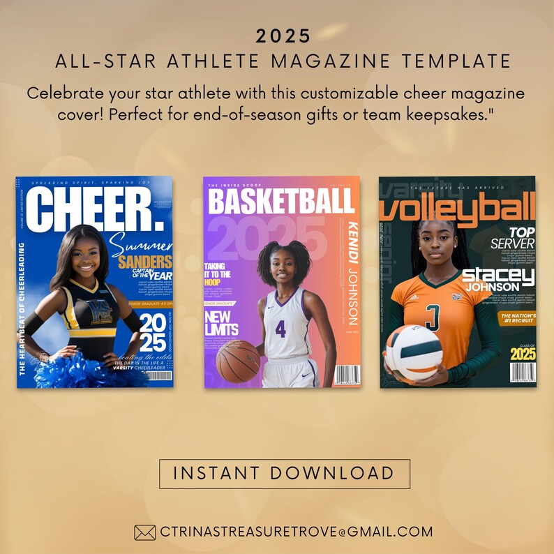 Sports Magazine Canva Template | African American Athlete Design ...