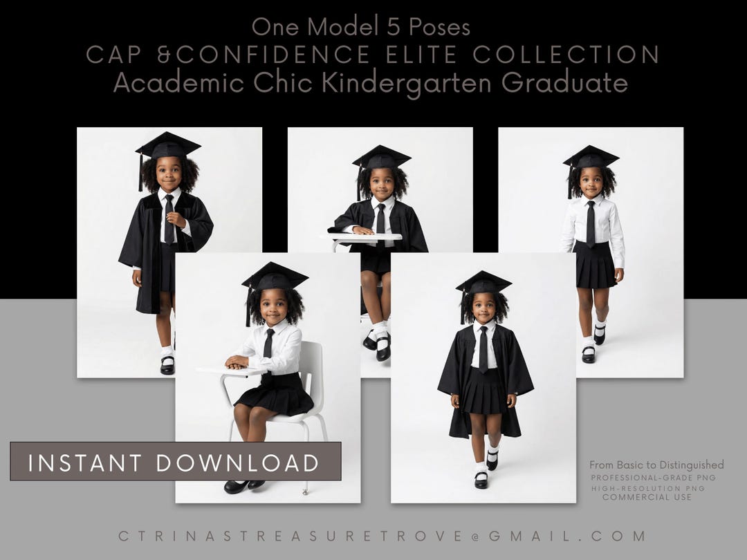 African American Kindergarten Graduate Models| Graduation Invitations ...