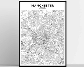 Manchester map | Etsy
