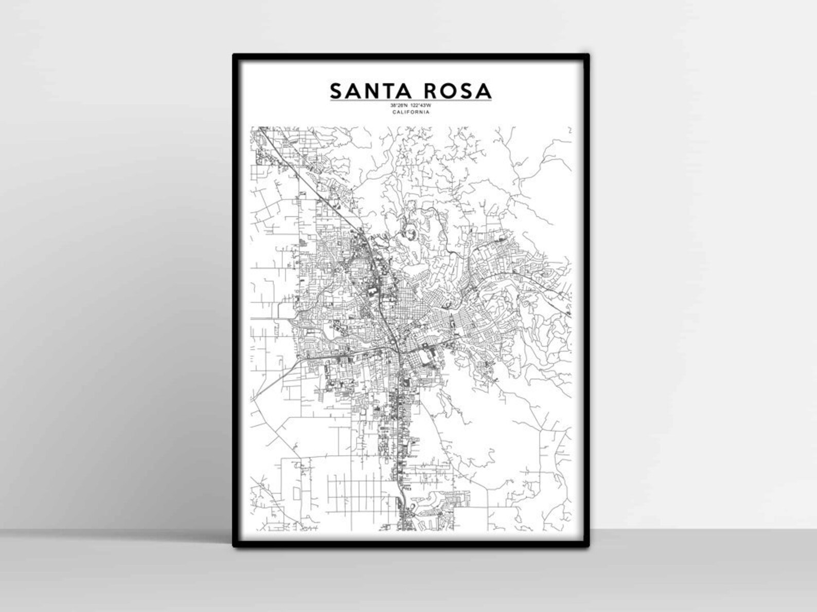 SANTA ROSA City Map Santa Rosa Map Print Santa Rosa Map | Etsy