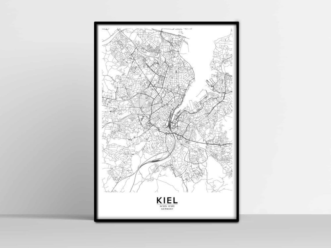 KIEL City Map KIEL Map Print KIEL Map Download Map of Kiel - Etsy