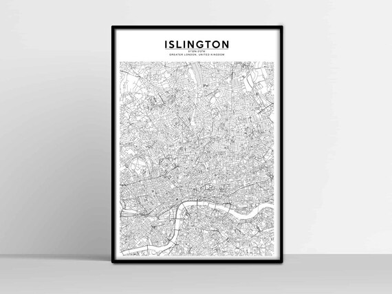 scandinavian decor Digital art London England UK Islington Map Print ...