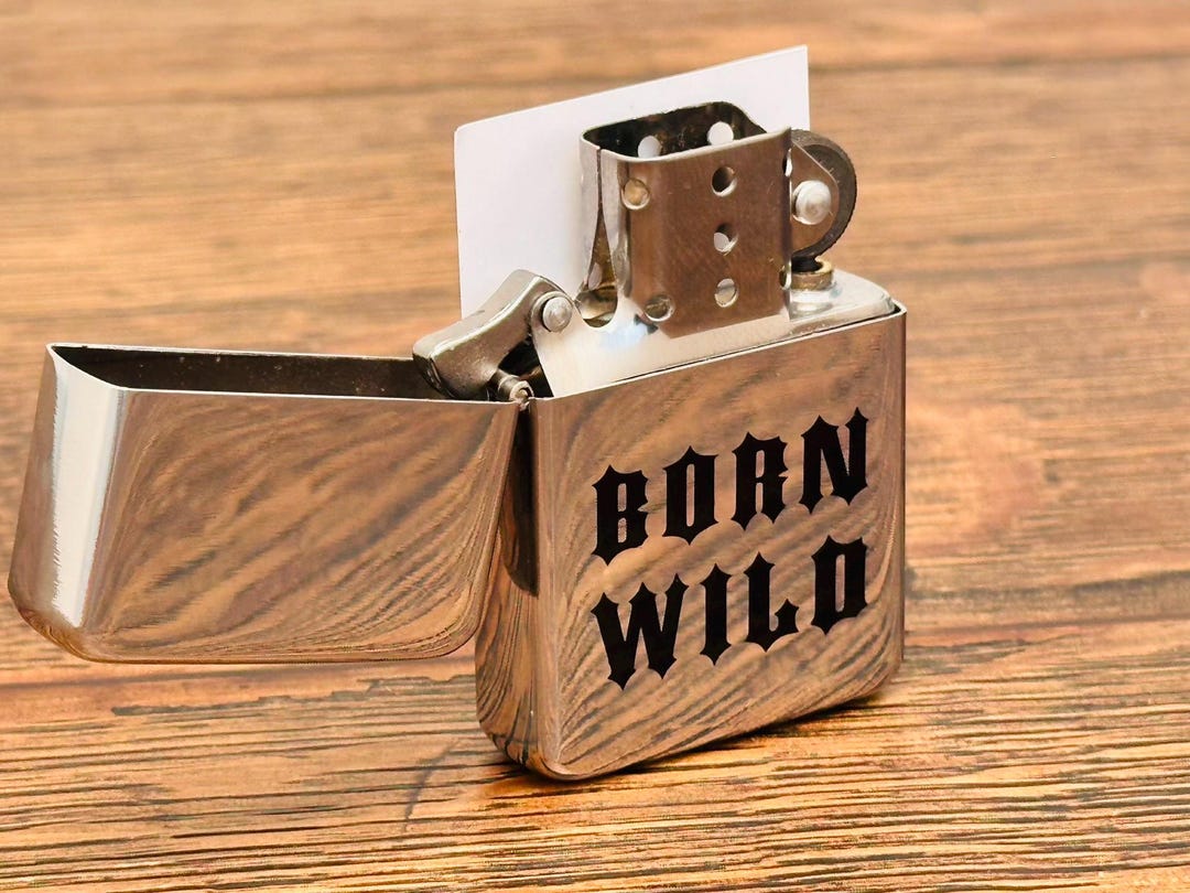 Vintage 'born Wild' Chrome Flip-top Lighter - NOS Collectible for ...