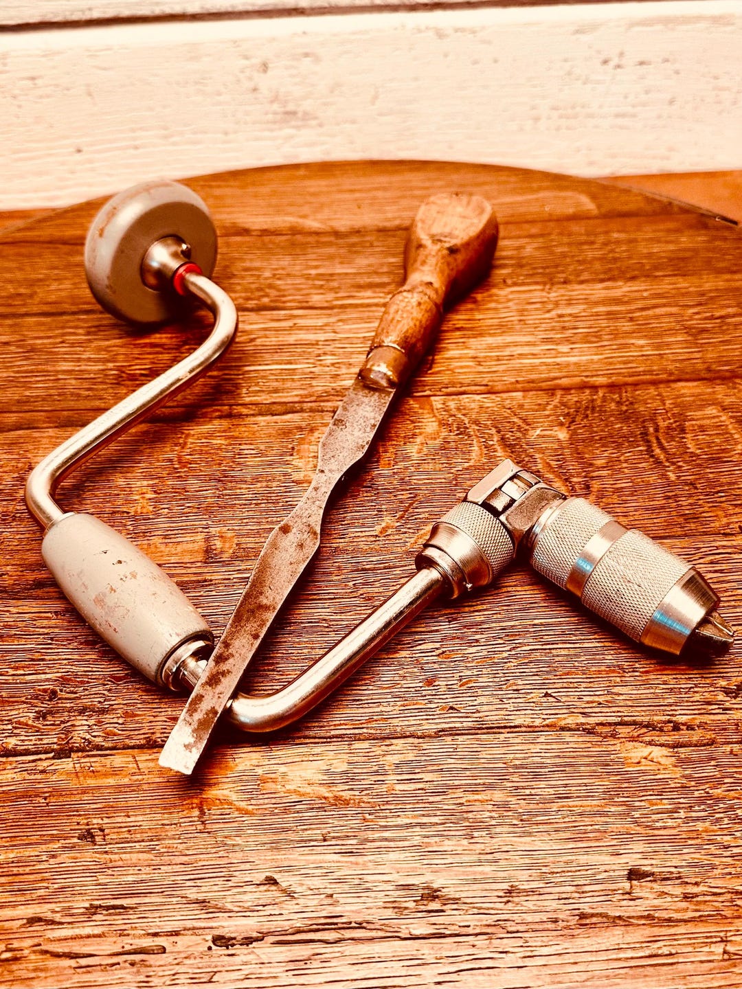 Vintage Stanley Bit Brace & Knapp + Cowles 14" Flathead Screwdriver ...