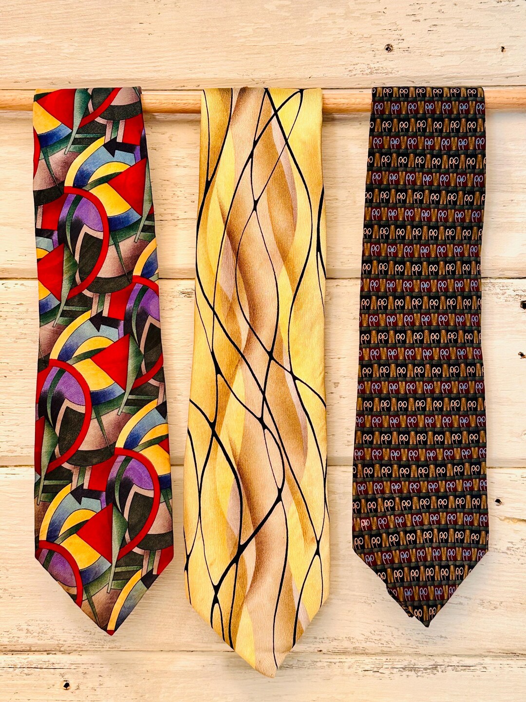 Vintage Jerry Garcia Neck Ties: 90s-00s Collection of 3 Colorful ...