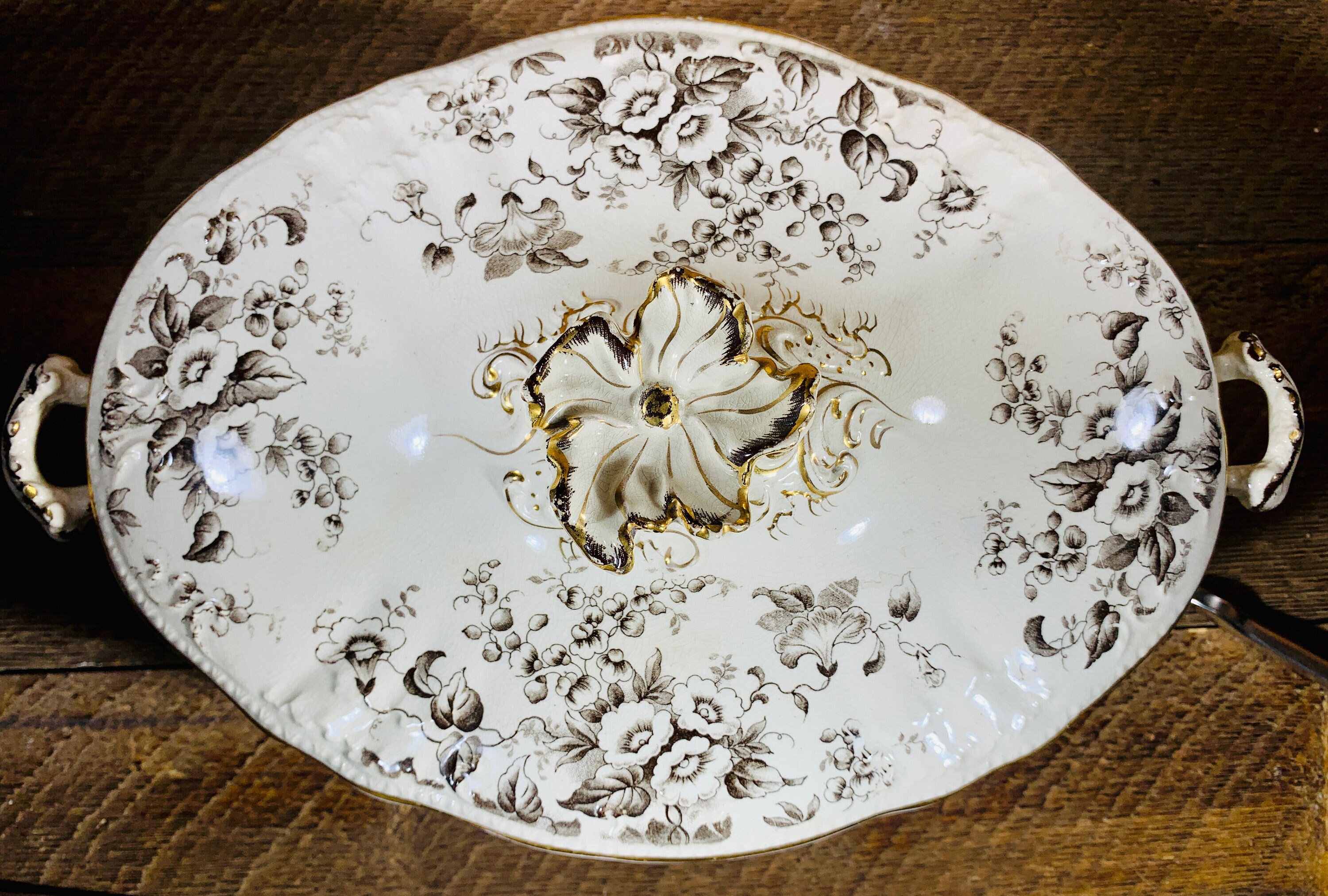 Thomas Rathbone & Co. Pottery Antique Victorian Tureen Convolvulus ...