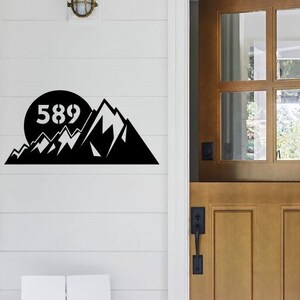 Metal Mountain House Number Sign Mountain Address Sign - Etsy