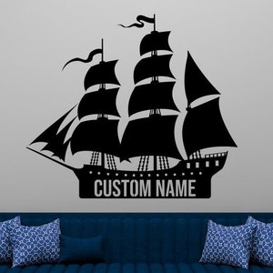 Personalized Pirate Ship Metal Name Sign / Pirate Metal Wall Decor ...