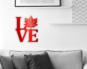 Canada Maple Leaf Metal Art, Red Maple Leaf Art Home Decor, Laser Cut ...