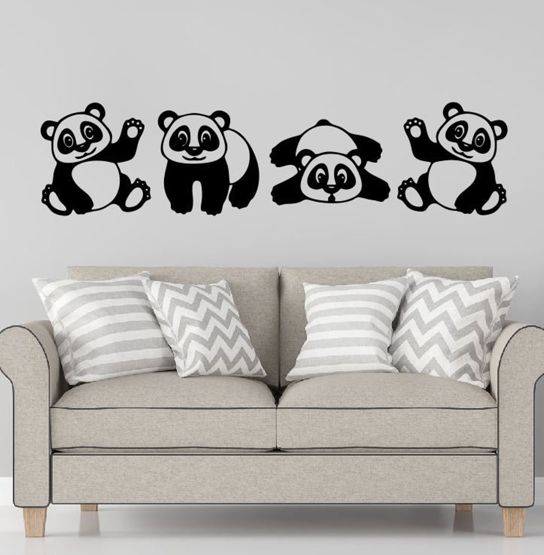 Four Pandas Metal Sign / Panda Metal Wall Decor / Panda Signs / Home ...