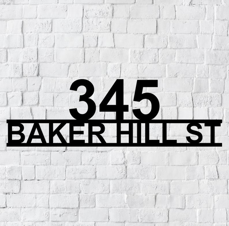 Metal House Number Sign Address Sign Modern Address Art | Etsy