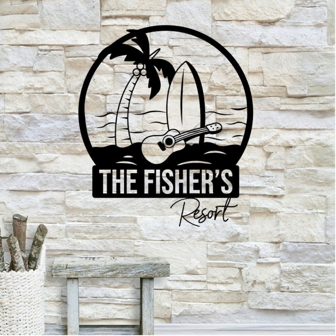 Personalized Metal Beach Resort Sign / Surf Metal Art / Beach Home ...