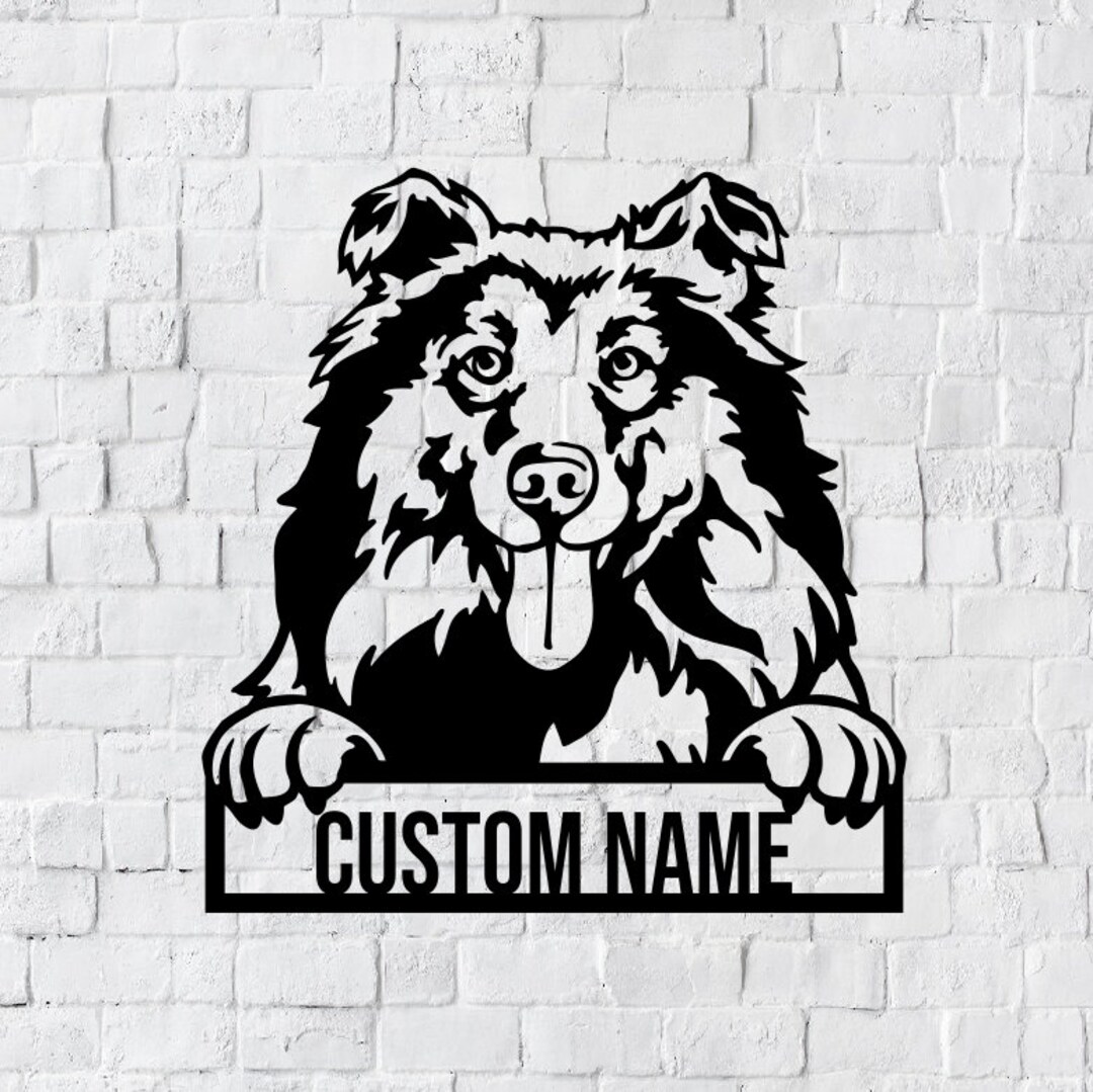 Custom Border Collie Dog Sign / Personalized Border Collie Puppy Wall ...