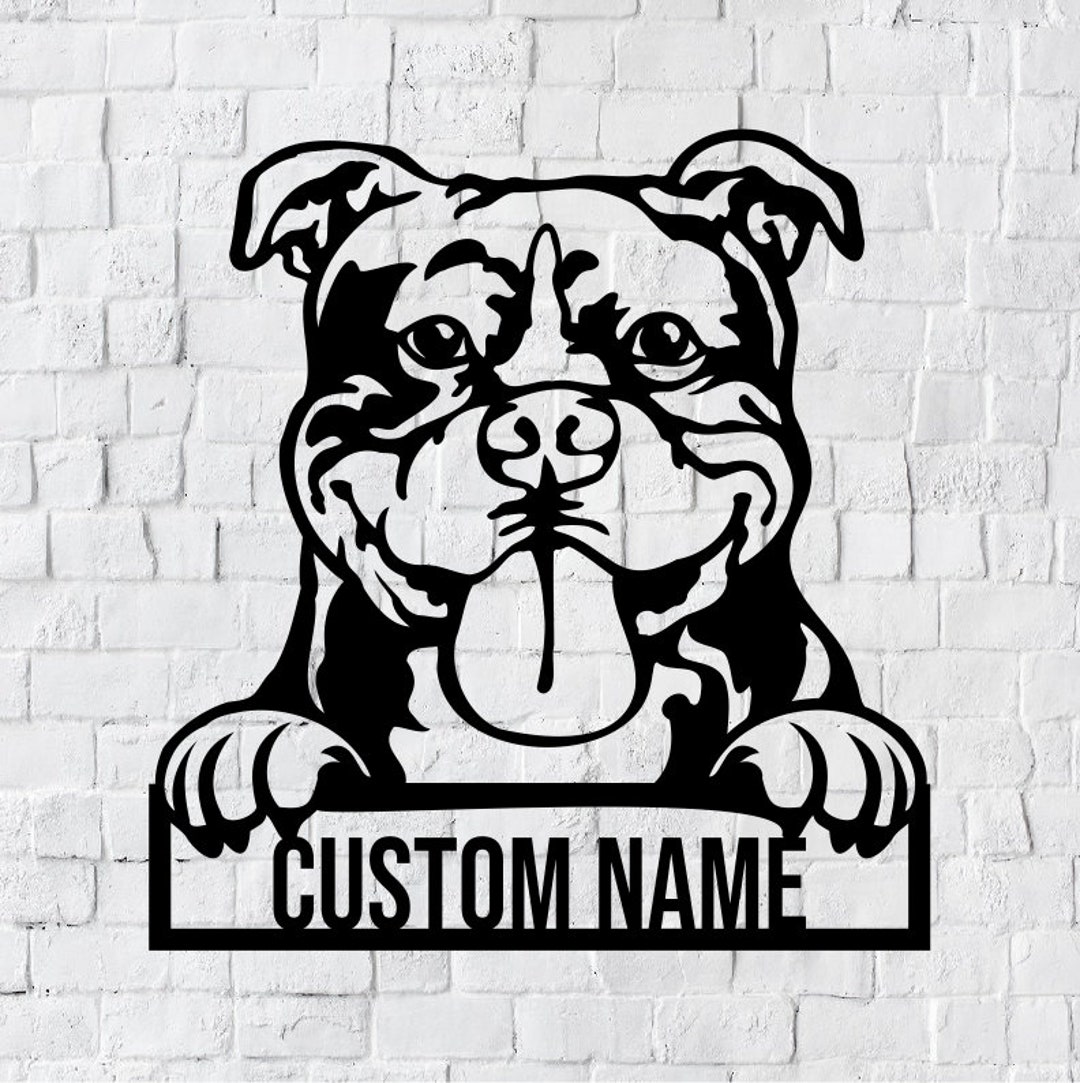 Custom Metal American Bulldog Dog Sign / Personalized American Bulldog ...